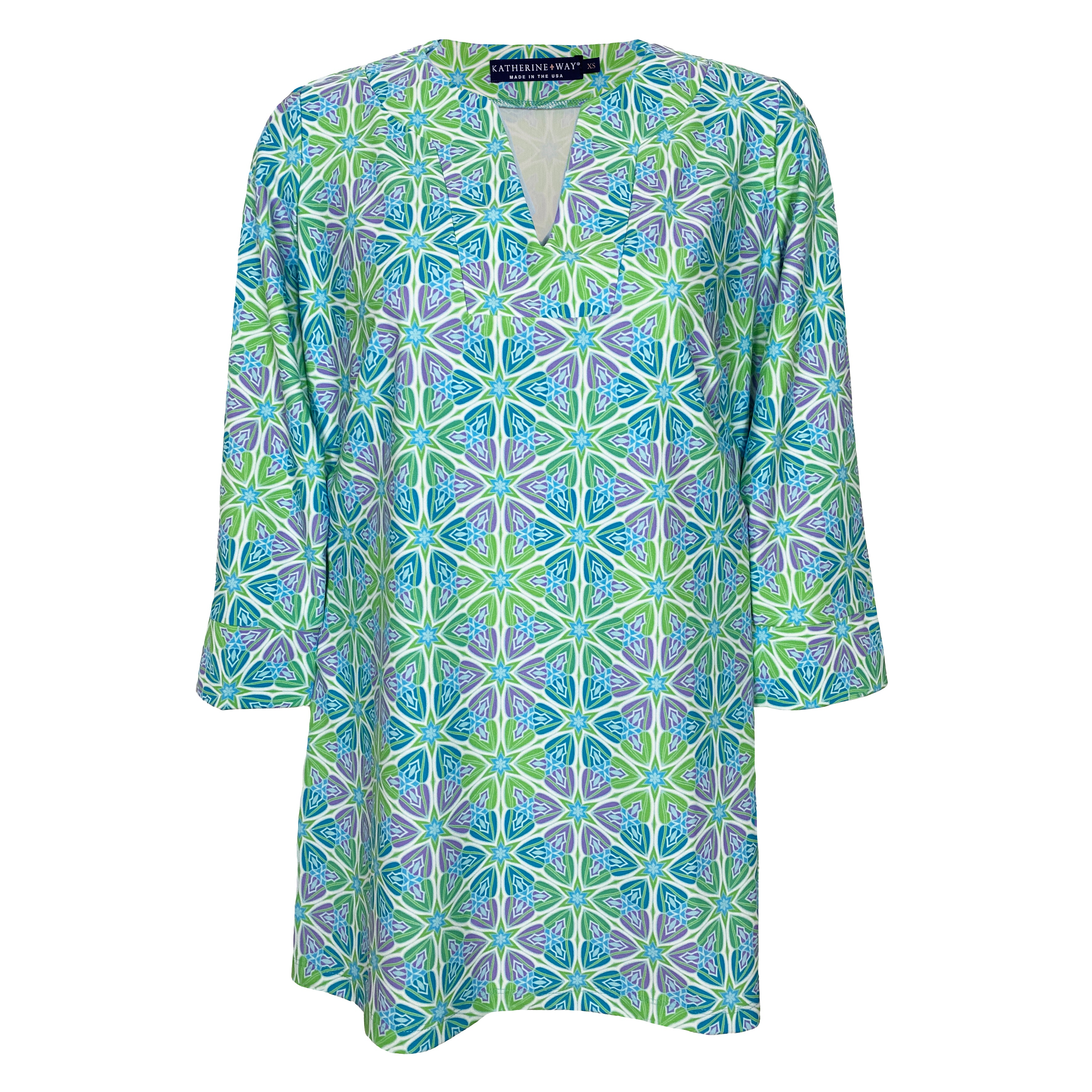 Katherine Way Boca Tunic Top in Flower Burst Blue