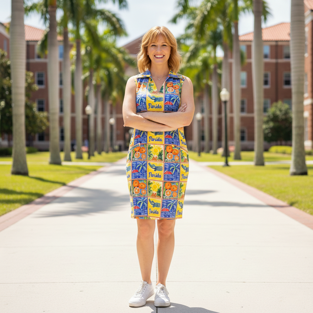 St. Regis Sleeveless Dress in Sunshine State Patchwork